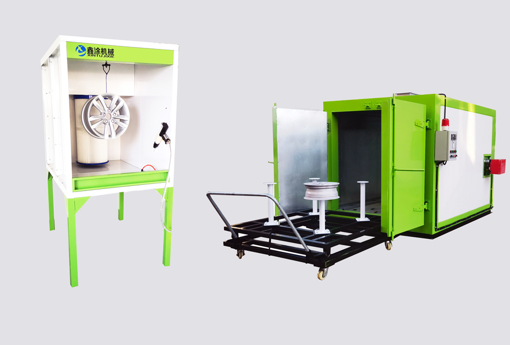 Small Powder coating booth + Curing oven + Powder Gun kits for alloy ...
